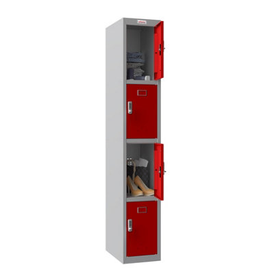 Phoenix PL 300D Series PL1433GRE 1 Column 4 Door Personal locker in Red ...