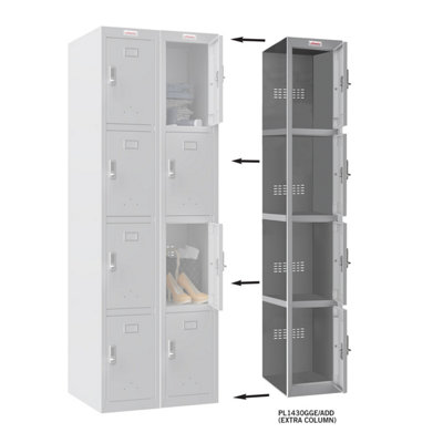 Phoenix PL Series PL1430GGE/ADD 1 Column 4 Door Add On locker in Grey ...