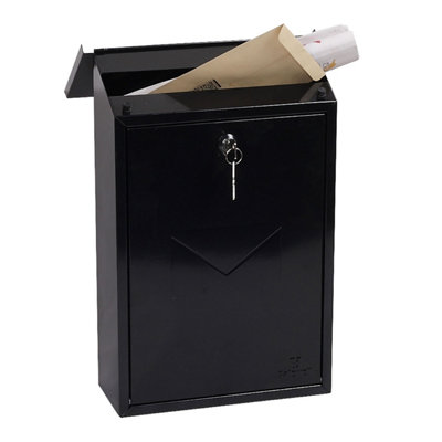 Phoenix Villa Top Loading Letter Box MB0114KB in Black with Key Lock ...
