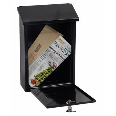 Phoenix Villa Top Loading Letter Box MB0114KB in Black with Key Lock