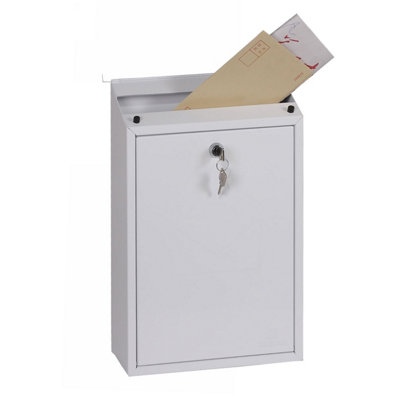 Phoenix Villa Top Loading Letter Box MB0114KW in White with Key Lock ...