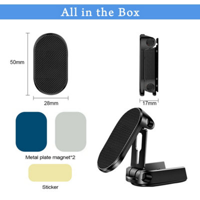 Phone Holder, Adjustable Foldable Magnetic Mount Dash Phone Holder