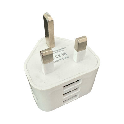 PhonePro 5W Triple Port USB-A 3 Pin UK Plug Wall Charger Power Adapter
