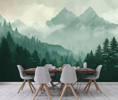 Photo Wallpaper Living room Forest Trees 3D Non-Woven Wall Mural Modern ...