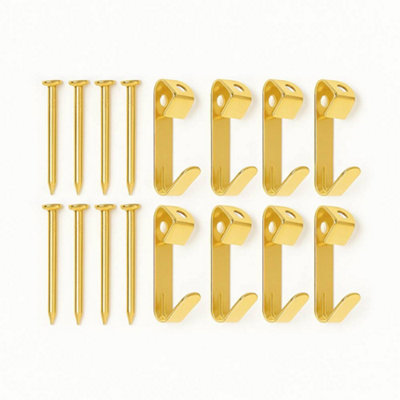 Picture Hook EB No1 10 Pack Brass Plated 1 Pin Picture Hanging Hooks ...