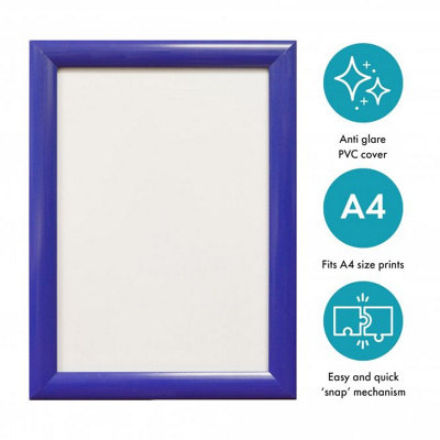 Picture/Photo A4 Blue Snap Frame | DIY at B&Q