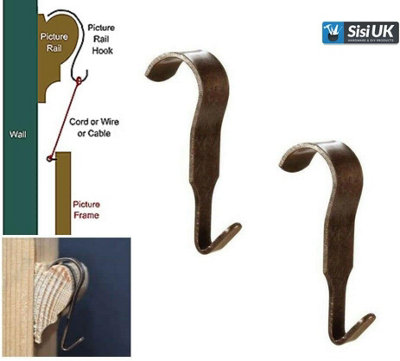 Picture Rail Hooks Bronze Narrow Picture Rail Hooks Heavy Duty Gallery ...