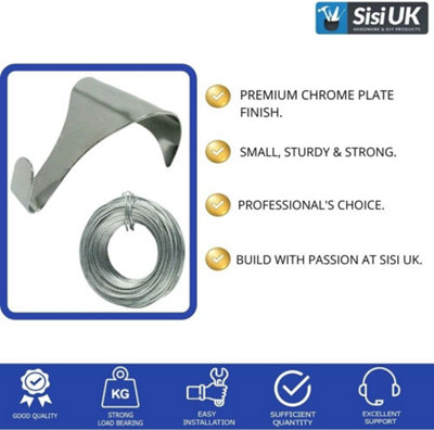 Picture Rail Hooks Dado Rail Picture Hooks Chrome Moulding Hooks 3m ...