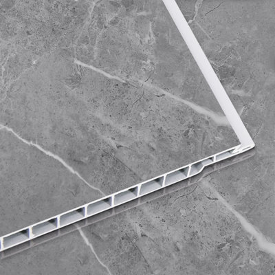 Pietra Grey Marble Bathroom PVC Cladding Shower Wet Wall Panels 1m x 2 ...