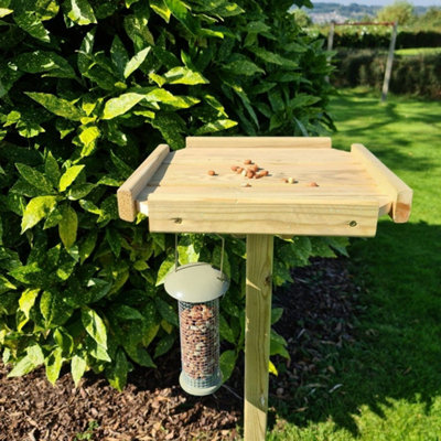 Pigeon Proof Bird Table - Timber - L41 x W41 x H192 cm - Partially ...
