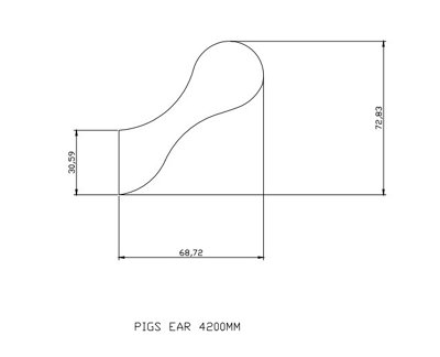 Pigs Ear Handrail Pine Wall Mounted Rail (L) 4200mm