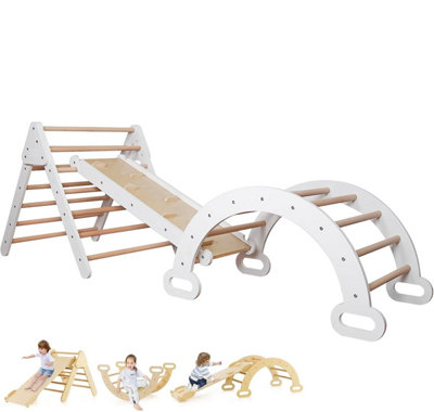 Pikler Triangle Climber Set of 3, Toddler Climbing Toys Indoor Folding ...