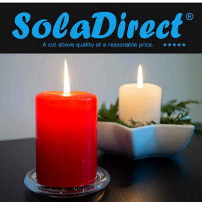 Pillar Candles, Pack of 2, Unscented, Long Burning Time, 10 x 5 cm / 4 ...
