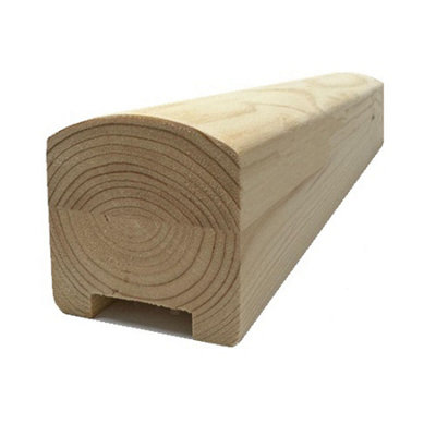 Pine Handrail Contemporary 3.0m - 35mm Groove For Stair Spindles UK ...