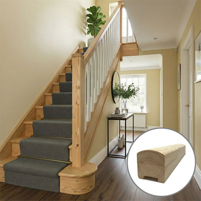Pine Handrail Contemporary 4.2m - 32mm Groove For Stair Spindles UK ...