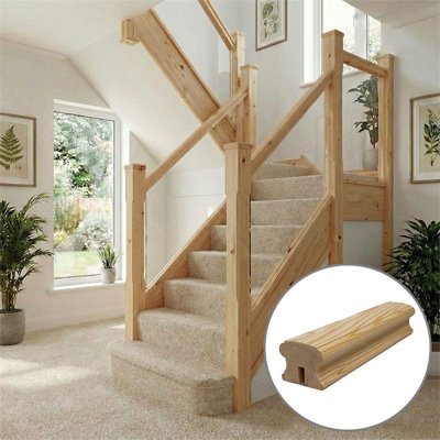 Pine Handrail Duchess 3.0m - 8mm Groove For Glass Panels UK ...