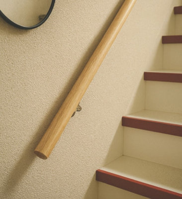 Pine Handrail Mopstick 3.6m (with 4x wall brackets) inc. delivery