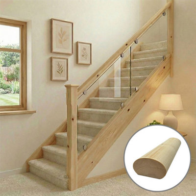 Pine Handrail Oval 3.6m - No Groove UK Manufactured Traditional ...