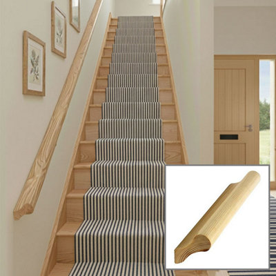 Pine Handrail Pigs Ear 3.6m Wall Mounted Handrail UK Manufactured ...