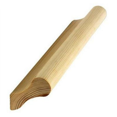 Pine Handrail Pigs Ear 3.6m Wall Mounted Handrail UK Manufactured ...