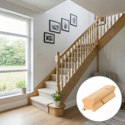 Pine Handrail THR 3.6m - 32mm Groove For Spindles UK Manufactured ...