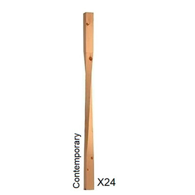 Pine Spindle Contemporary 41mm x 41mm x 900mm - 24 Pack UK Manufactured ...