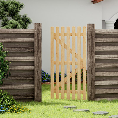 Pine Wooden Garden Gate Fence Gate With Latch Freestanding Wood Door ...
