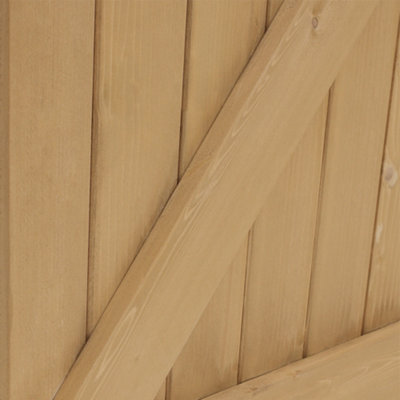 Pine Wooden Garden Gate Freestanding Side Opening Gate with Gate Lock ...