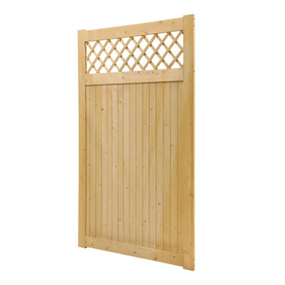 Pine Wooden Garden Gate Outdoor Door Fence Gate with Latch W 120 cm x H ...