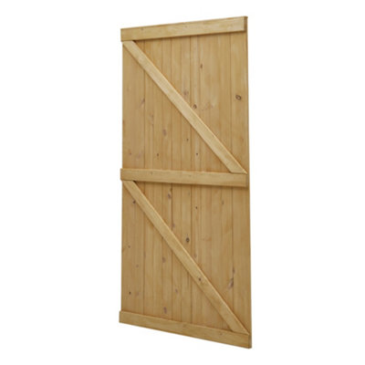 Pine Wooden Garden Gate Side Gate Flat Top Timber with Latch H 183 cm x ...