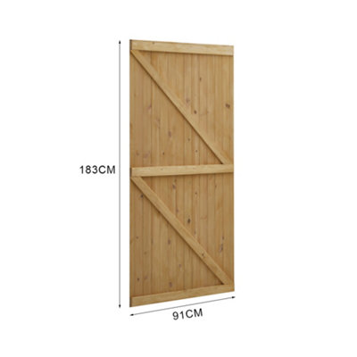 Pine Wooden Garden Gate Side Gate Flat Top Timber with Latch H 183 cm x ...