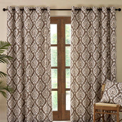Pineapple Elephant Suri Geo 90x90 Inch Lined Eyelet Curtains Two Panels ...