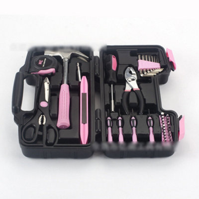 Pink 54 Piece DIY Tool Set with Storage Case