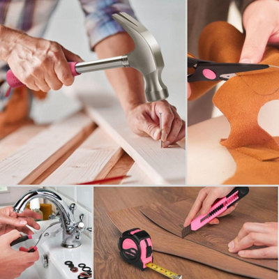 Pink 54 Piece DIY Tool Set with Storage Case