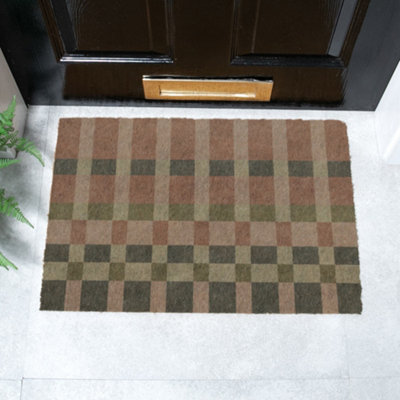 Pink and Blue Check Doormat (60 x 40cm)