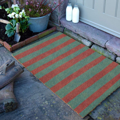 Pink and Blue Wiggly Stripes Doormat (90 x 60cm)
