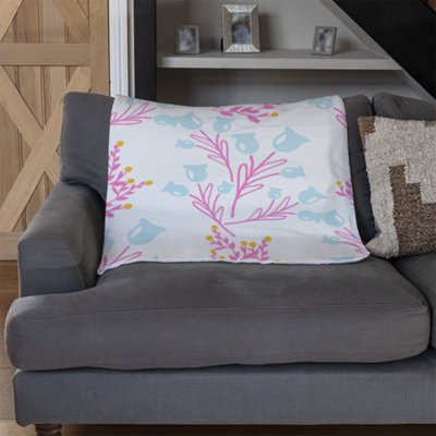Pink & Blue Flower Design (Blanket) / Default Title