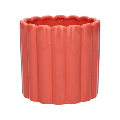 Pink Ceramic Indoor Plant Pot. H13.5 x W14cm