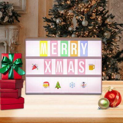 Pink Cinema Light Box with 425 Letters,Emojis, Symbols & 3 Markers