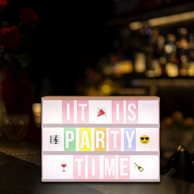 Pink Cinema Light Box with 425 Letters,Emojis, Symbols & 3 Markers