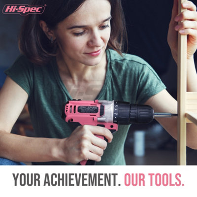 Pink Cordless Drill Driver Set 18V Electric Screwdriver-With Battery-58 ...