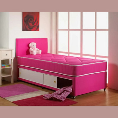 Pink Cotton Girls Bed Single 3FT Soft Cozy and Stylish Bed for Young Girls