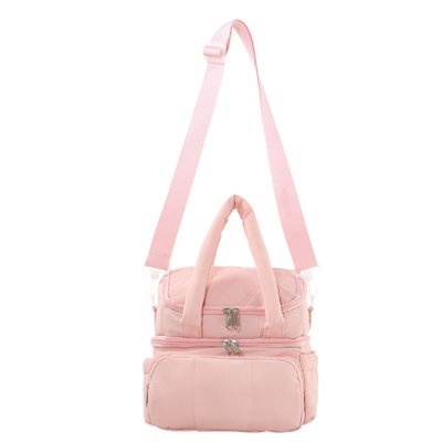 Pink Double Layer Portable Large Capacity Insulated Lunch Bag with ...