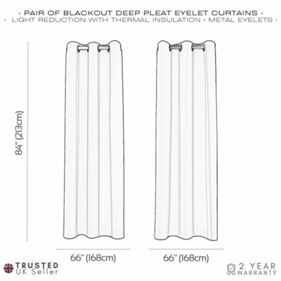 Pink Eyelet Curtains - Thermal Blackout Curtains - 66 x 84 Inch Drop ...