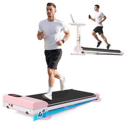 Pink Folding Under Desk Treadmill with Adjustable Incline & Quiet Motor ...
