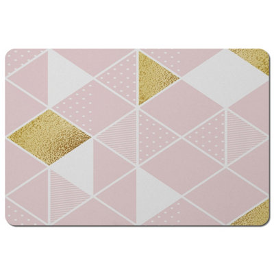 Pink & Gold Geometric (Placemat) / Default Title | DIY at B&Q