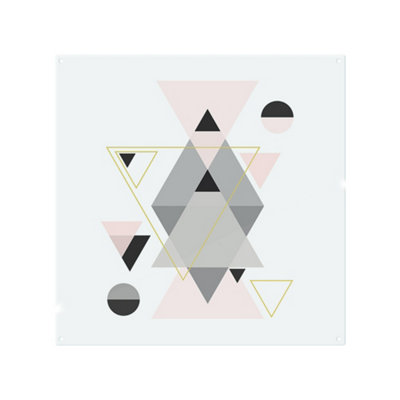 Pink & Grey Geometric Triangles Splash Back designer style