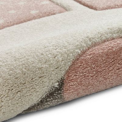 Pink Kids Animal Pictorial Graphics Modern Rug for Living Room Bedroom ...