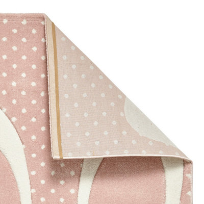 Pink Kids Animal Pictorial Graphics Modern Rug for Living Room Bedroom ...