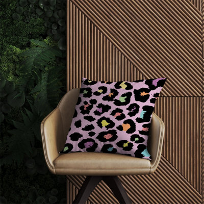 Buy Pink Leopard Print Outdoor Cushion 60cm x 60cm at B&Q